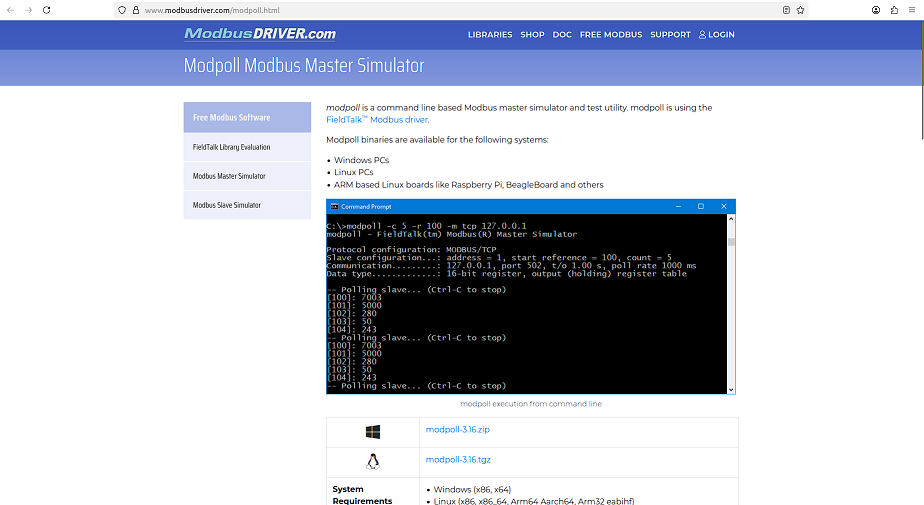 modbus通信测试之modpoll工具 - hywing techzone